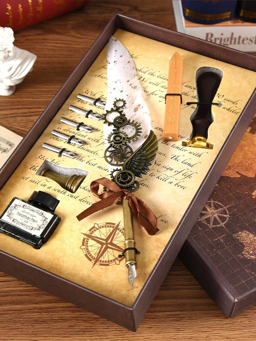 Medium World Map Wing White Stationery Gift Set | SHEIN USA