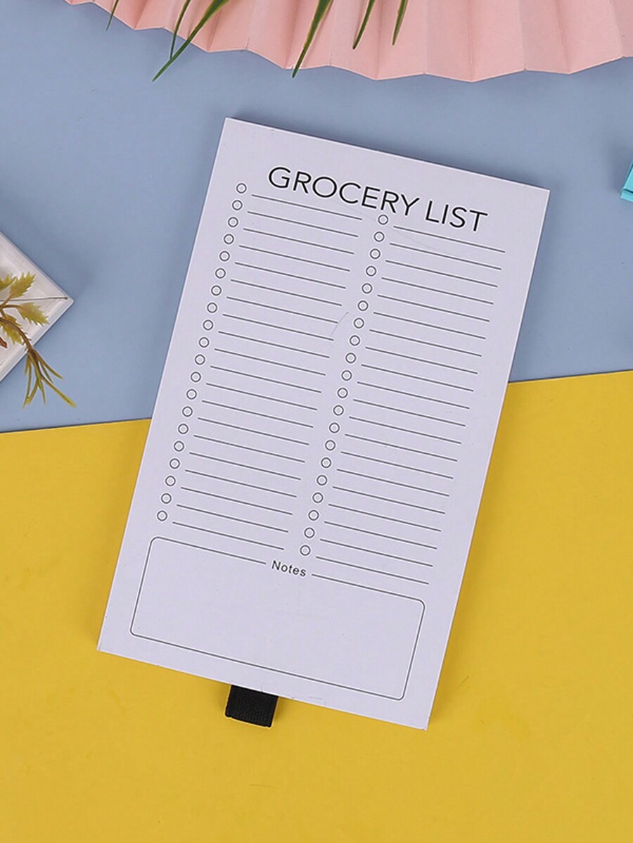 1pc Fridge Magnetic Shopping List Pad, White Magnetic Memo Pad, Fully ...