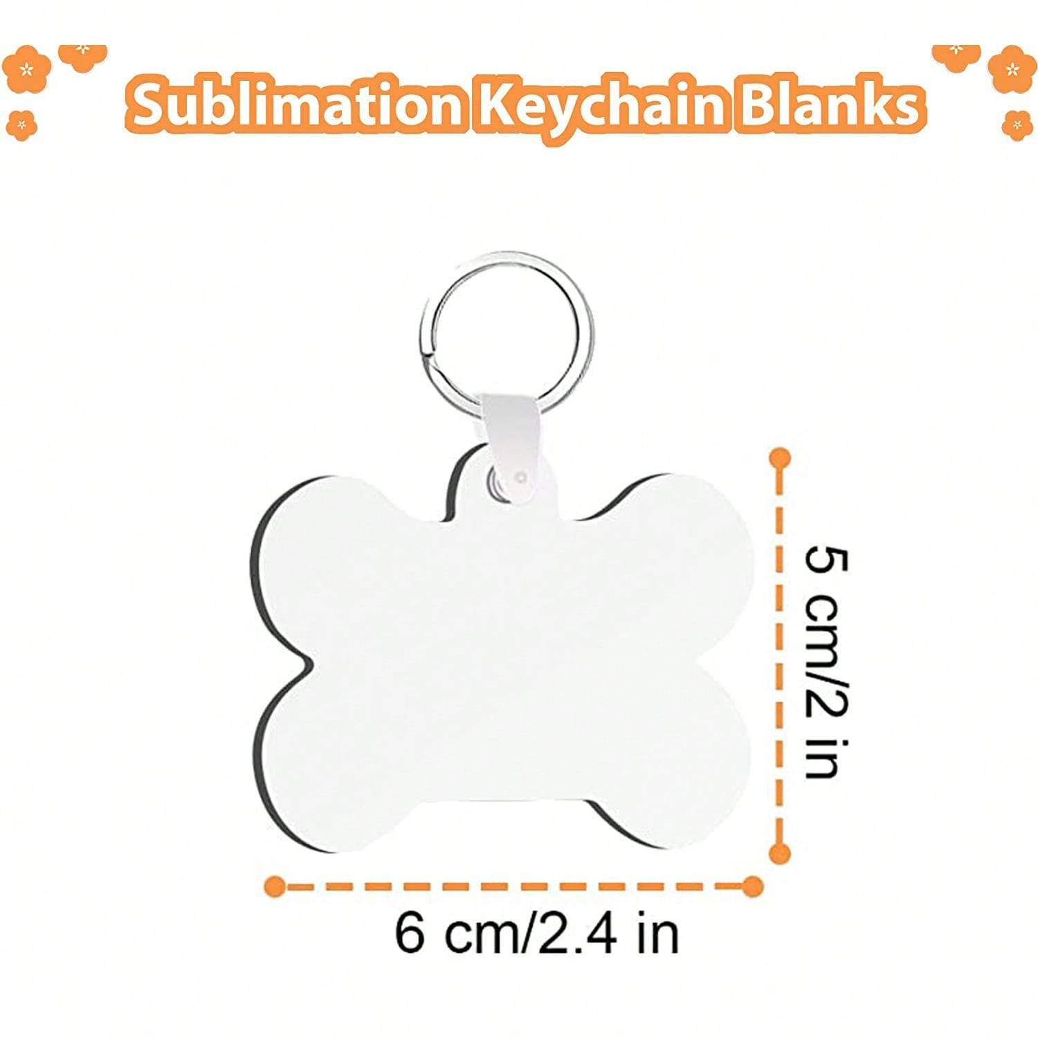 10 Pieces Sublimation Blank Keychain Dog Tag Bone Shape Double Sided ...