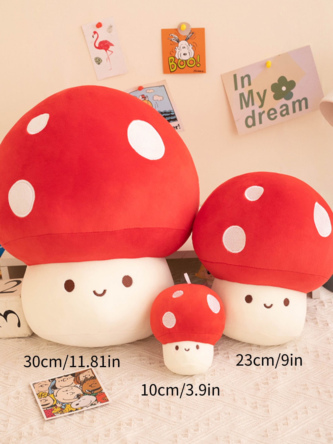 Mushroom Plush Toy 3D Soft Mushroom Plushie Pillow Kawaii Squishy Doll ...