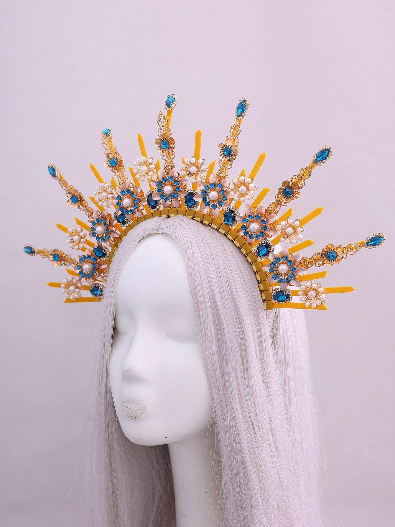 1x Womens Halo Crown Wedding Tiara Goddess Crown Flower Crown Halo ...