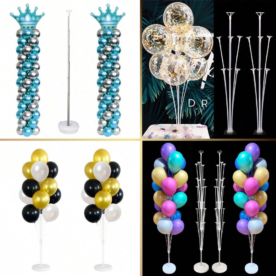 Balloon Stand Kit For 7,13,19 Balloons,Adjustable Balloon Column Stand ...