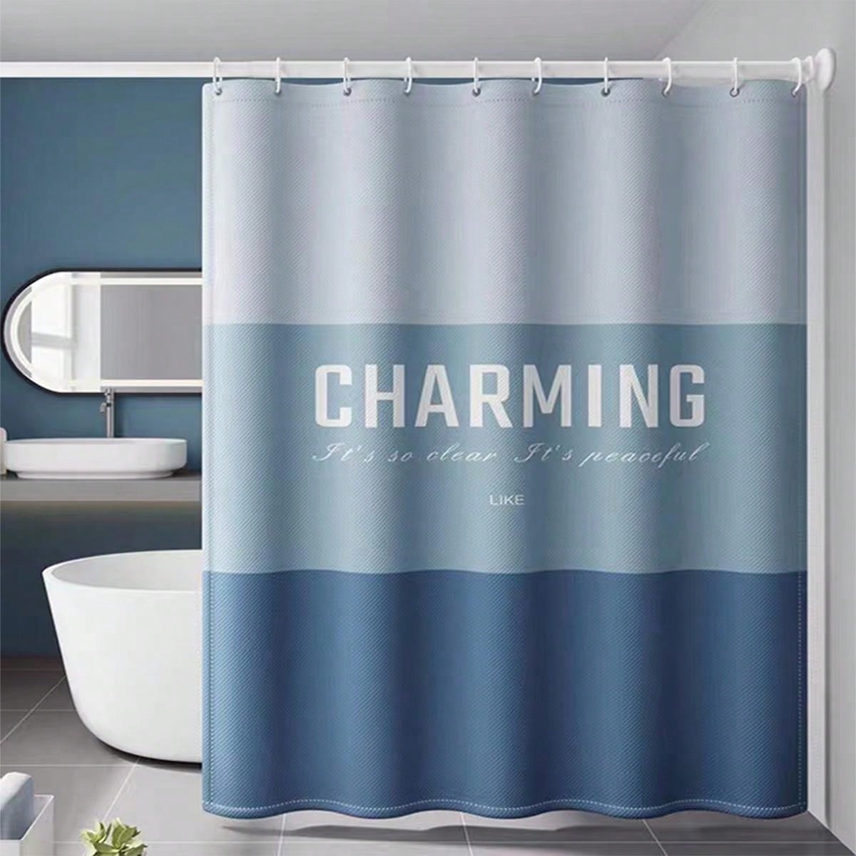 Bathroom Shower Curtain Set, Include Waterproof Fabric Curtain ...