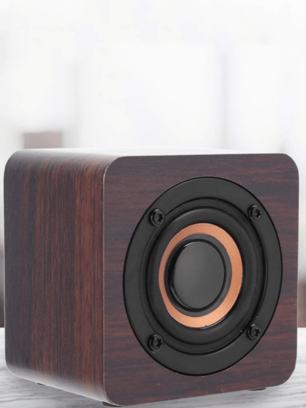 Speaker Wooden Wireless Vintage Desktop Home Cube Speaker Square Mini ...