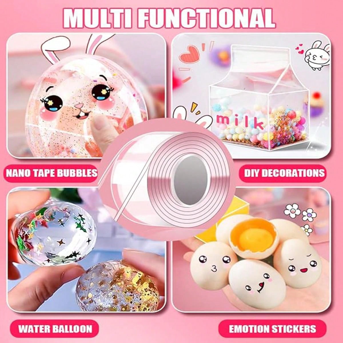 Nano Glitter Bubble Set, DIY Nano Tape Decompression Sticker Set ...