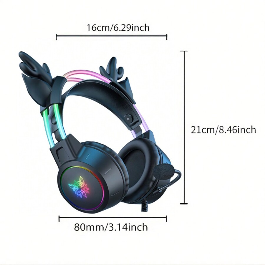 ONIKUMA Gaming Headset Gamer With RGB Light Flexible Noise Cancellation ...