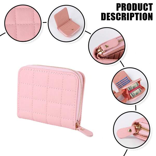 Ladies Purse Wallet Women Wallets with Zipper Credit Card Holders PU ...