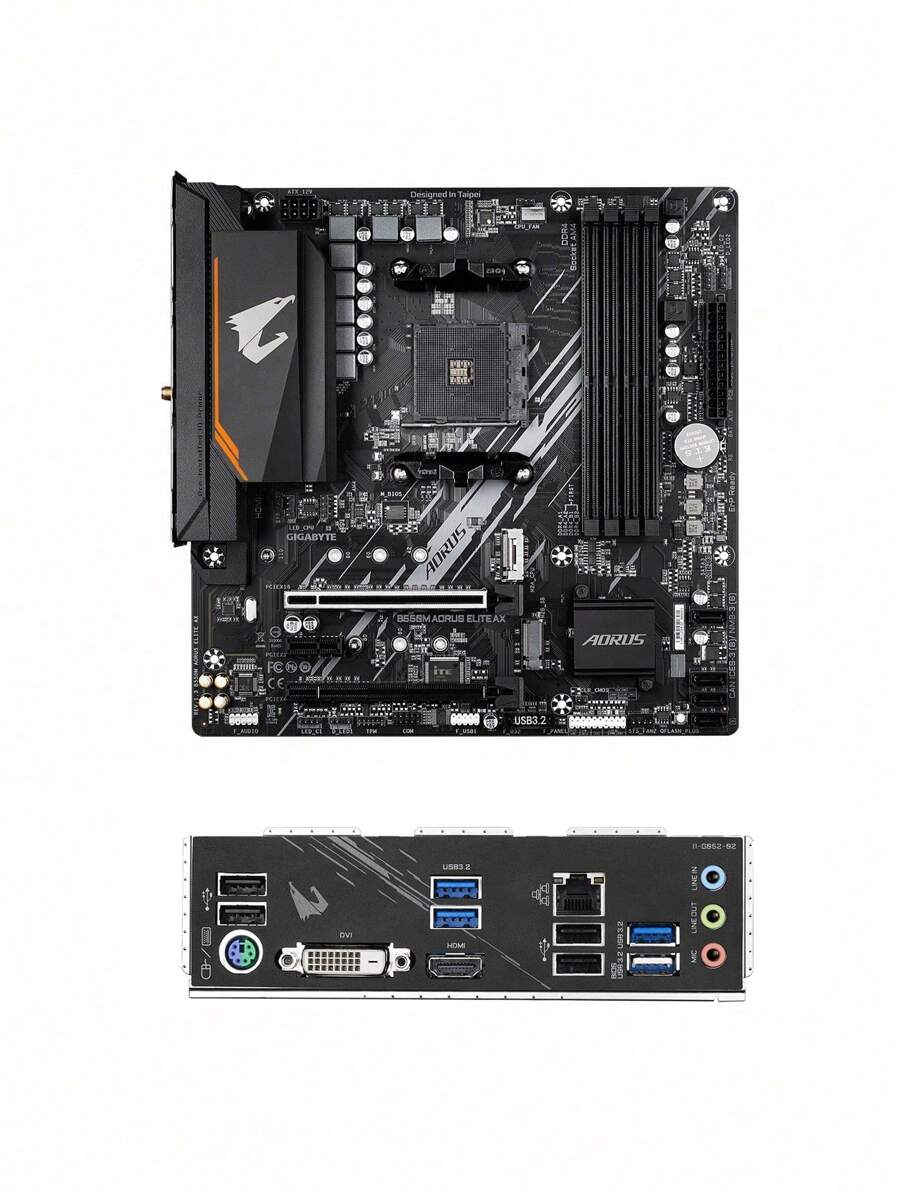 لوحة أم للكمبيوتر بشريحة B550M AORUS من GIGABYTE مع AMD Ryzen 5 5500 ...