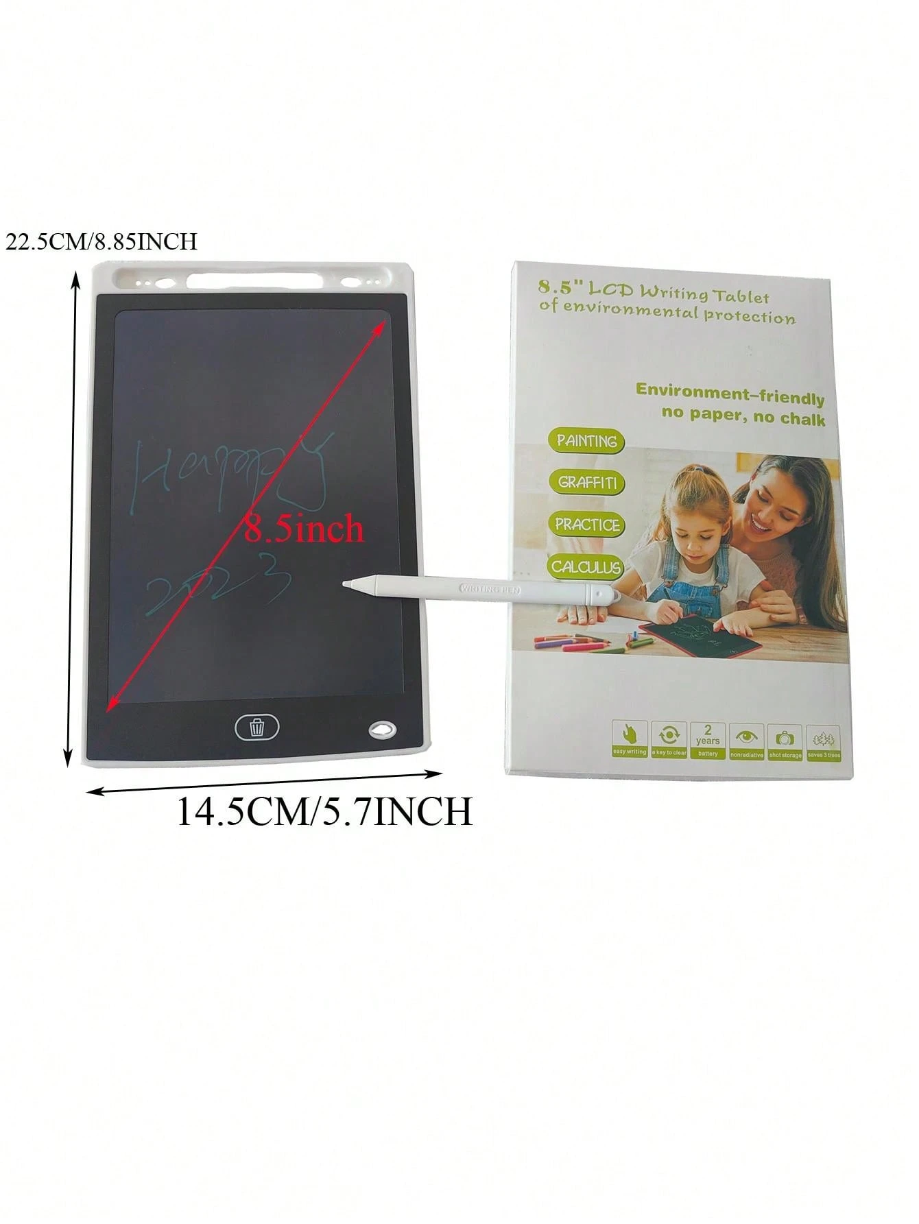 One Color Box Pack 8.5-Inch Monochrome LCD Writing Tablet, Suitable For ...