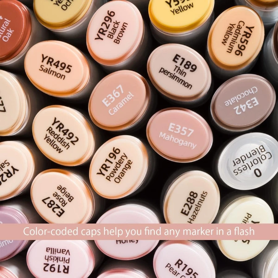 Ohuhu Skin Tone Markers Brush Tip - Double Tipped Skin Color Markers ...