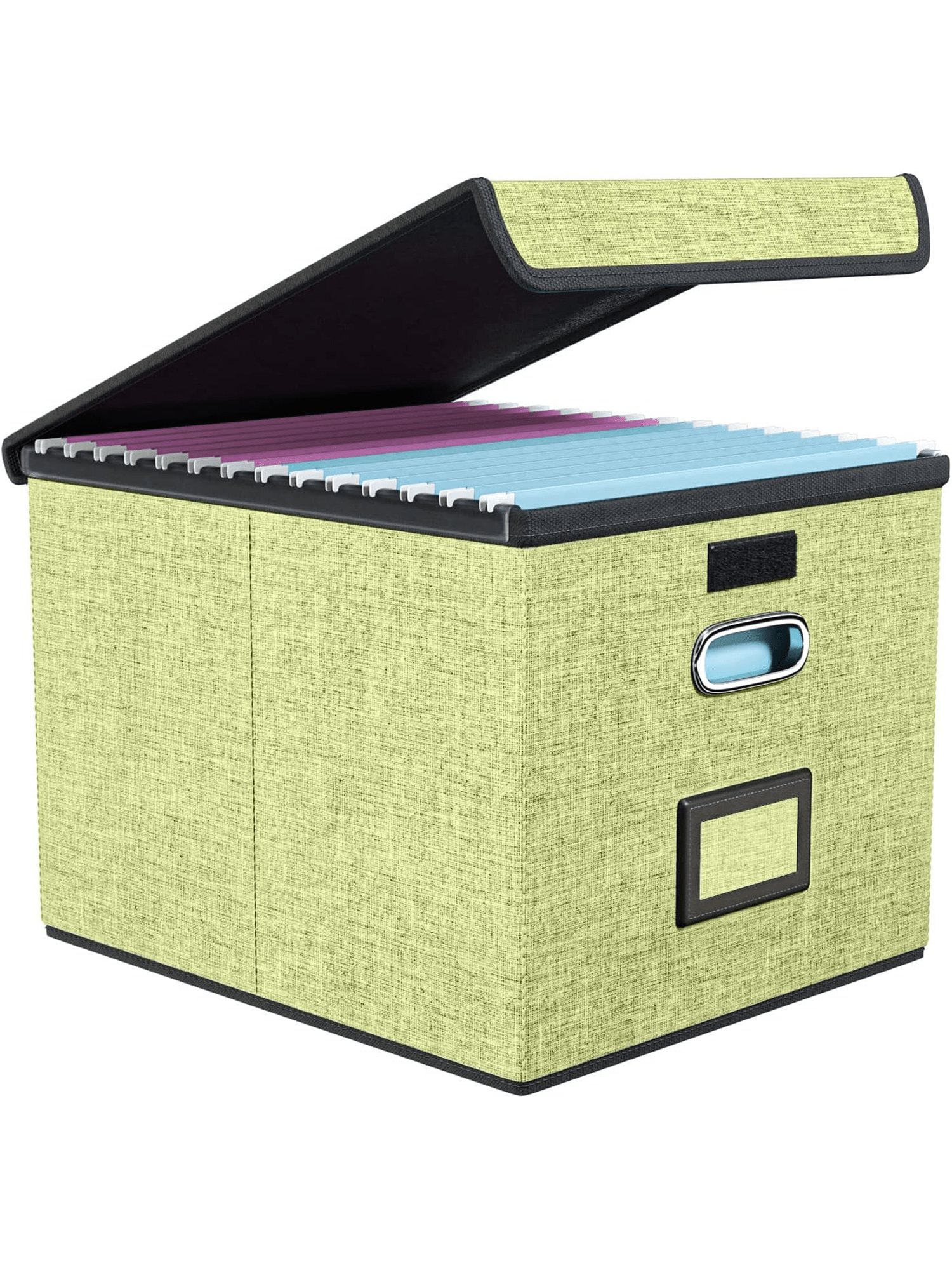 Upgraded Portable File Organizer Box with Lid with Plastic Slide ...