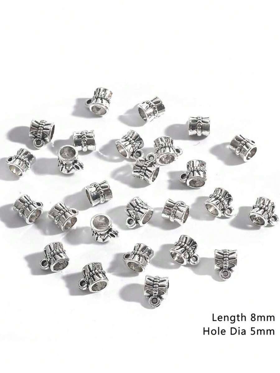 20/50pcs Ancient Silvery Alloy Charms Jewelry Connection Bail Beads ...