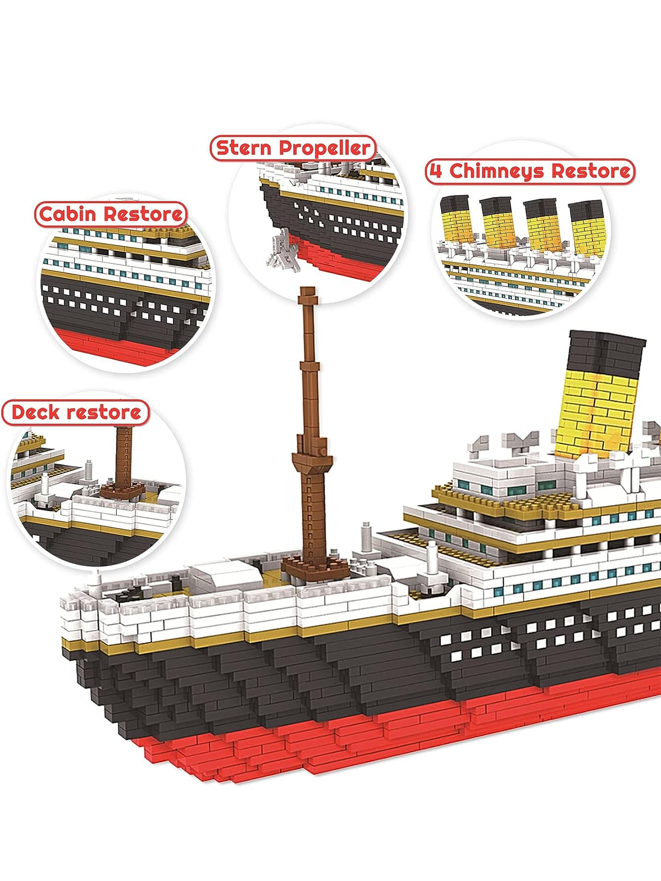 Classic Deluxe Cruise Ship Miniature Building Block Set 3d Assembly ...
