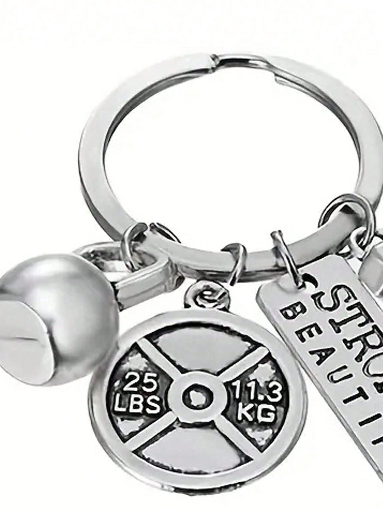 1pc Vintage Silver Sports Barbell Dumbbell Weight Gym Weightlifting ...