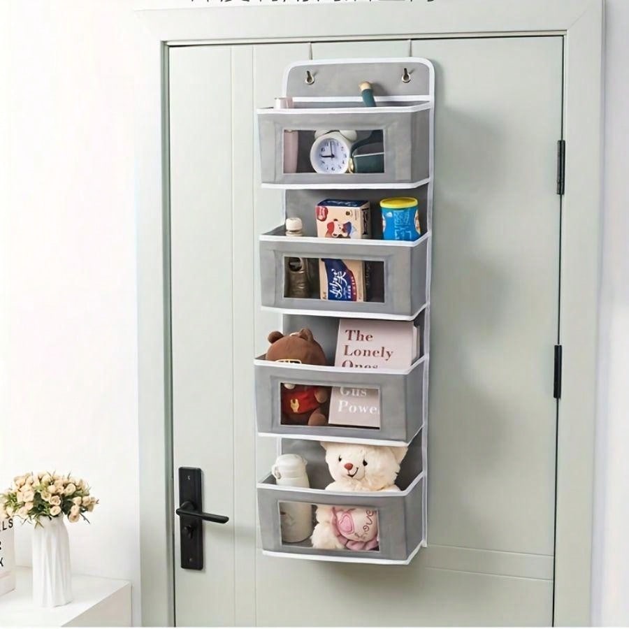 Multi-layer storage for miscellaneous items behind the door, hanging ...