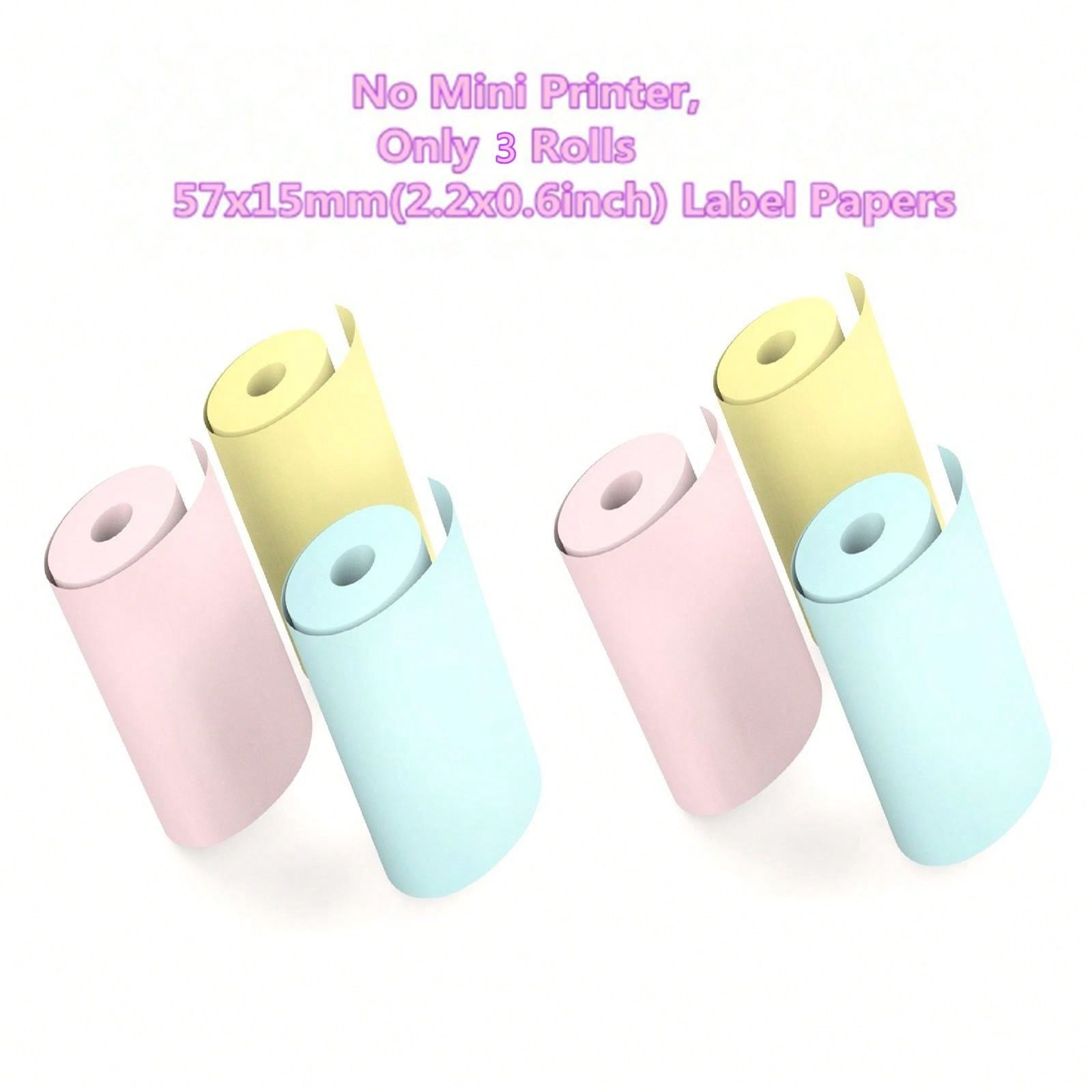 3 Pcs Colorful Thermal Paper, Mini Printer Paper, Self Adhesive ...