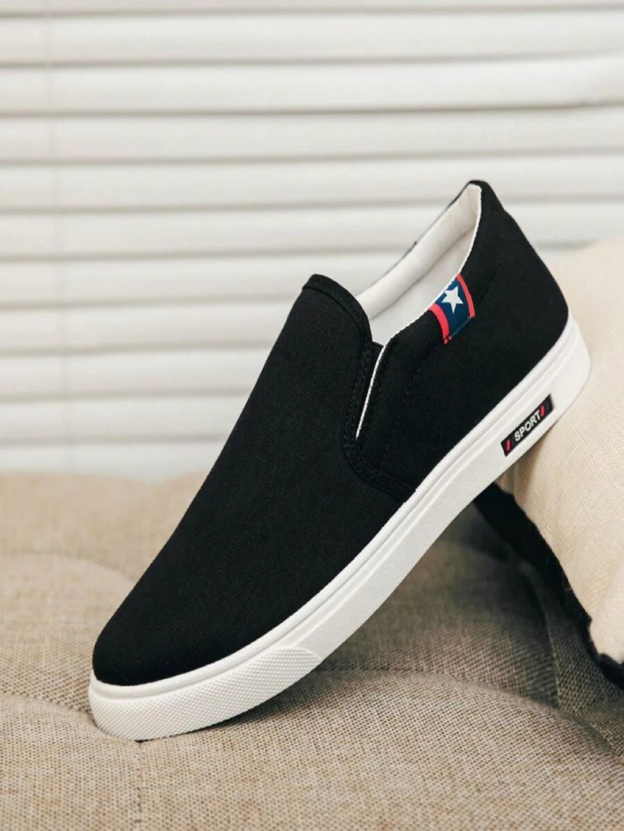 Men's Canvas Sneakers, Korean Style Simple And Versatile Slip-on Shoes ...