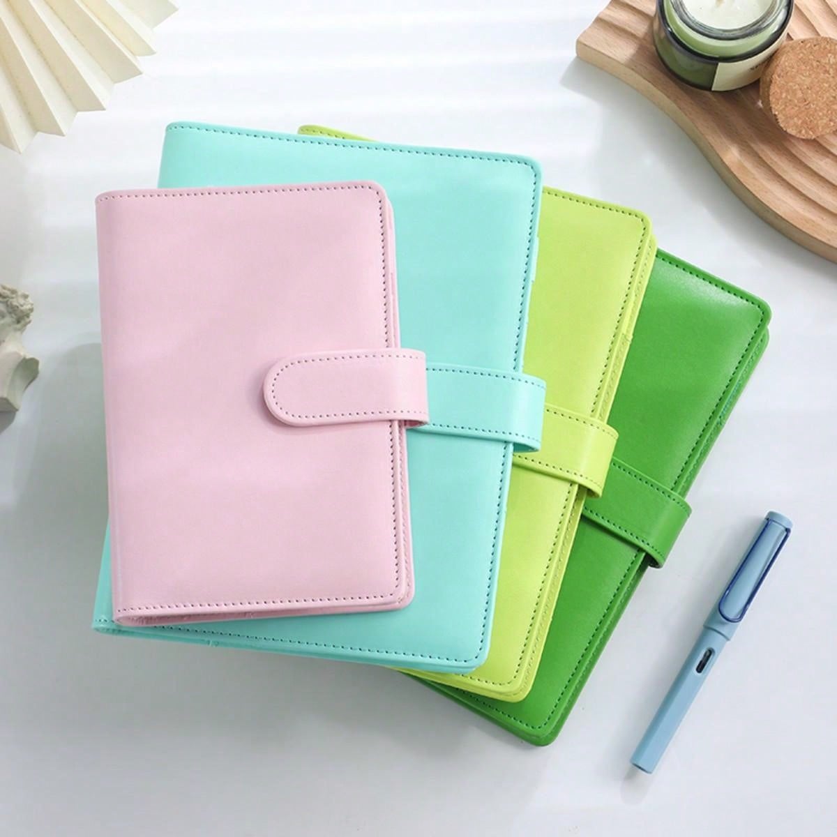 A5/A6 PU Leather Binder Budget 6 Ring Notebook with Stylish Design ...