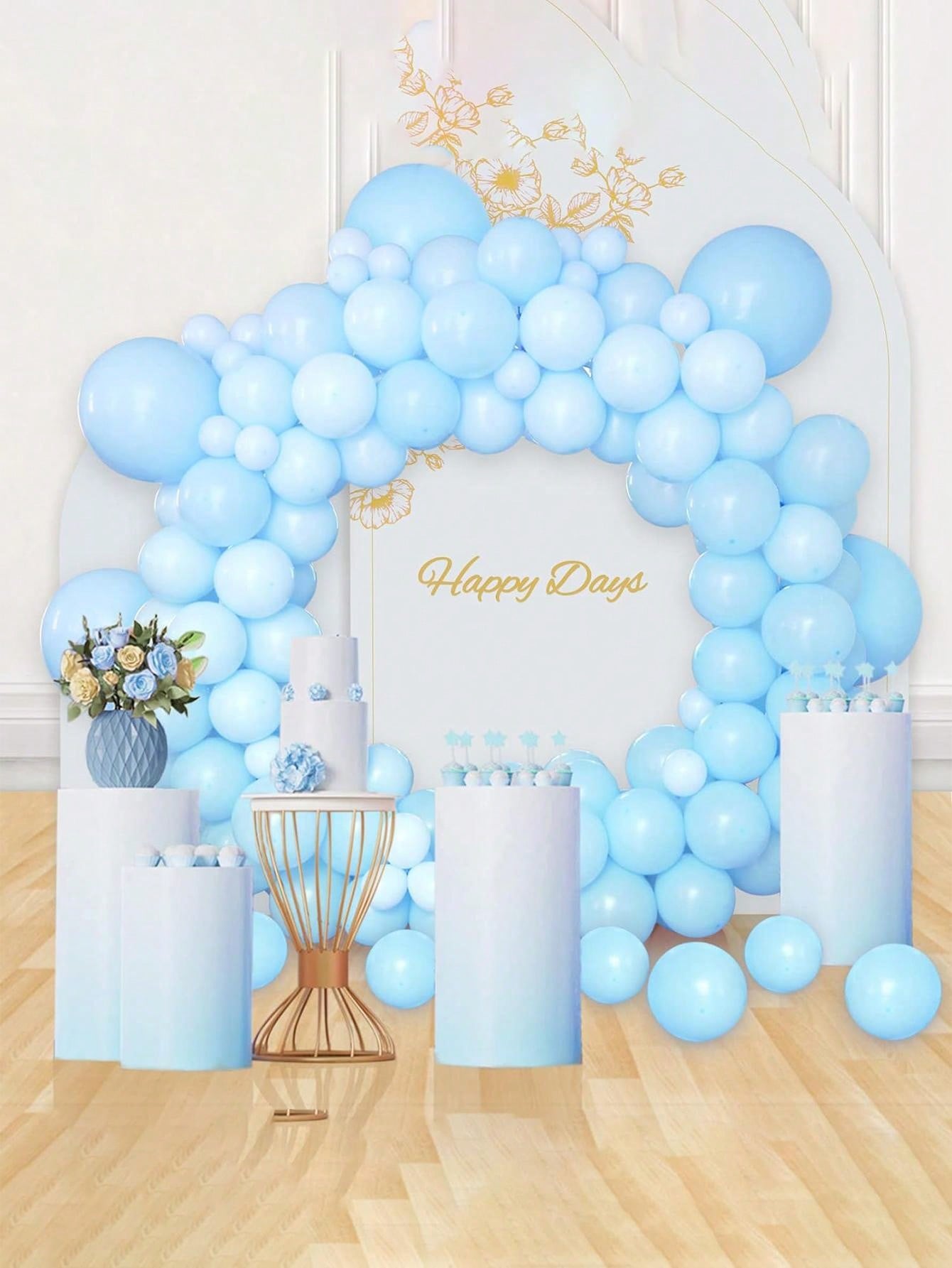 105-110 Piezas Globos De Látex Azul Claro Al Azar En Diferentes Tamaños ...