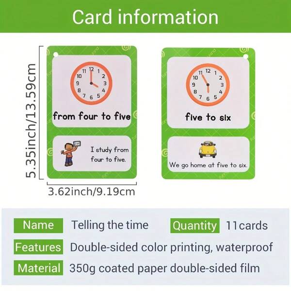 20 Groups of Telling The Time English Grammar Learning FlashCards ...