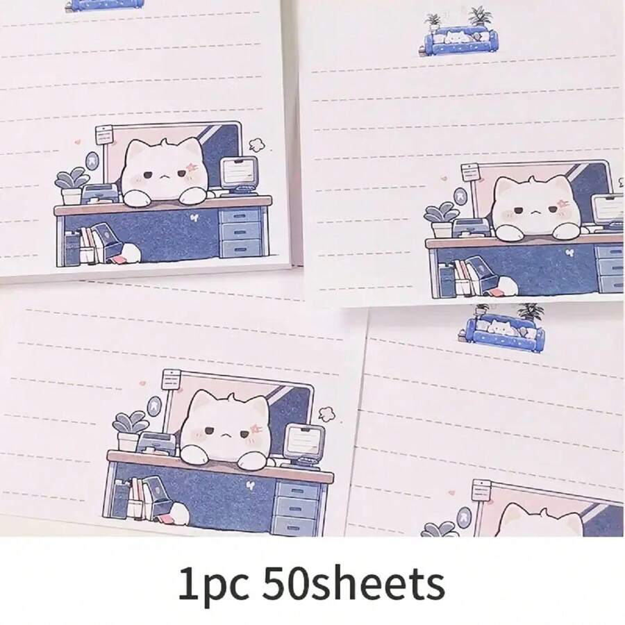 4pcs 200sheets Comic Cat Sticky Notes, Cute Cartoon Sticky Notes Paper ...