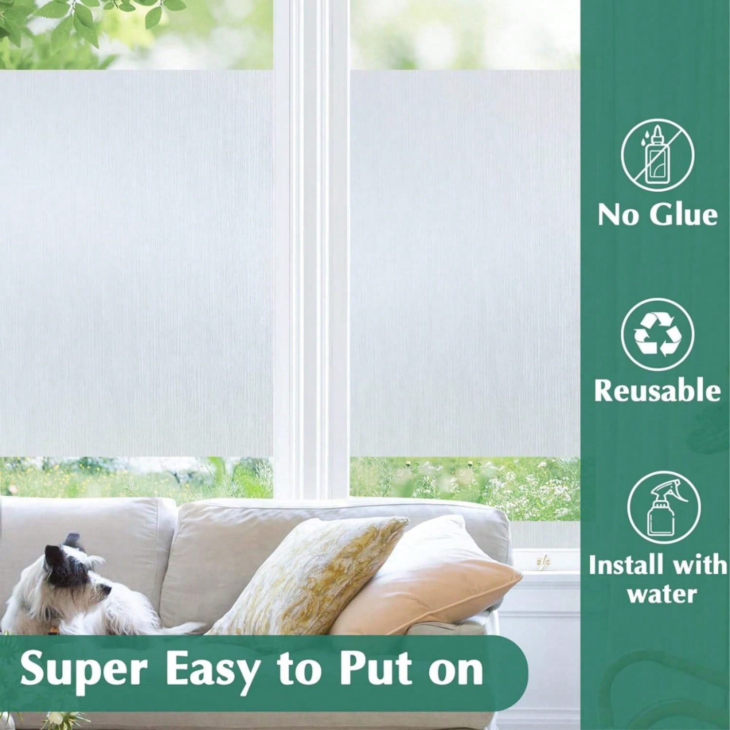 Privacy Window Film Anti-uv Frosted Glass Film Non-sticky Electrostatic ...