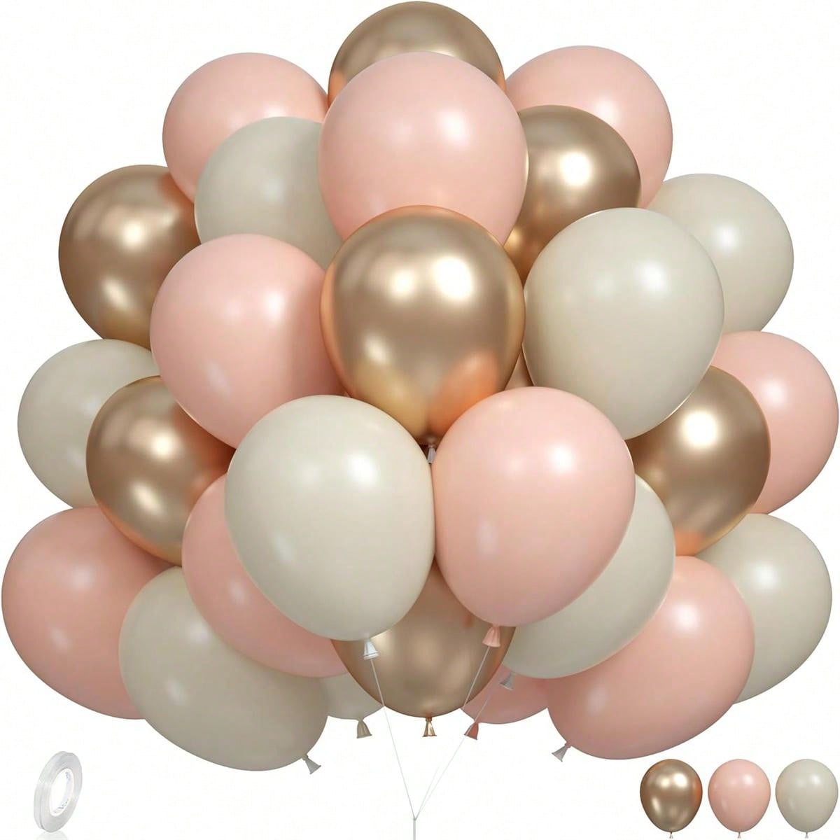 50 Pièces Ballons Beige De 5/10/12 Pouces, Ballons Blancs En Sable ...