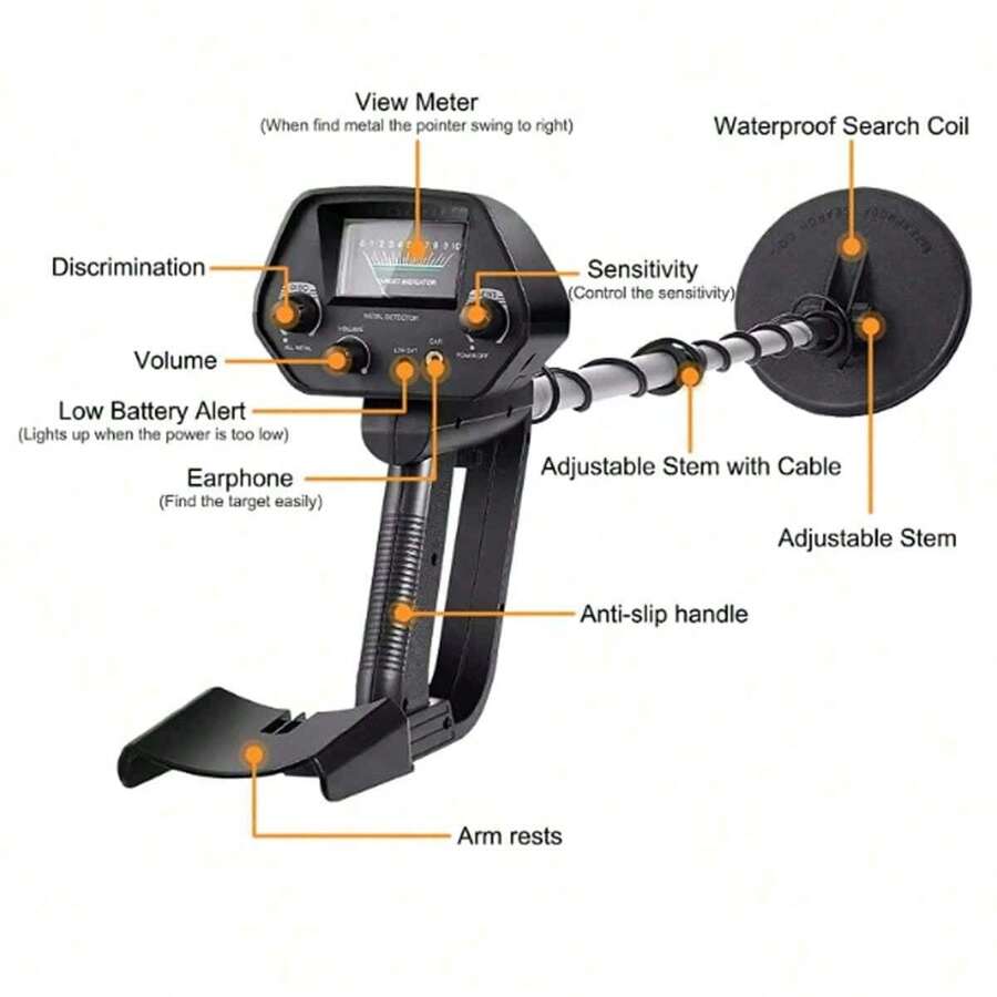Md4030 Black Metal Detector, Professional Precision Pointer Underground ...