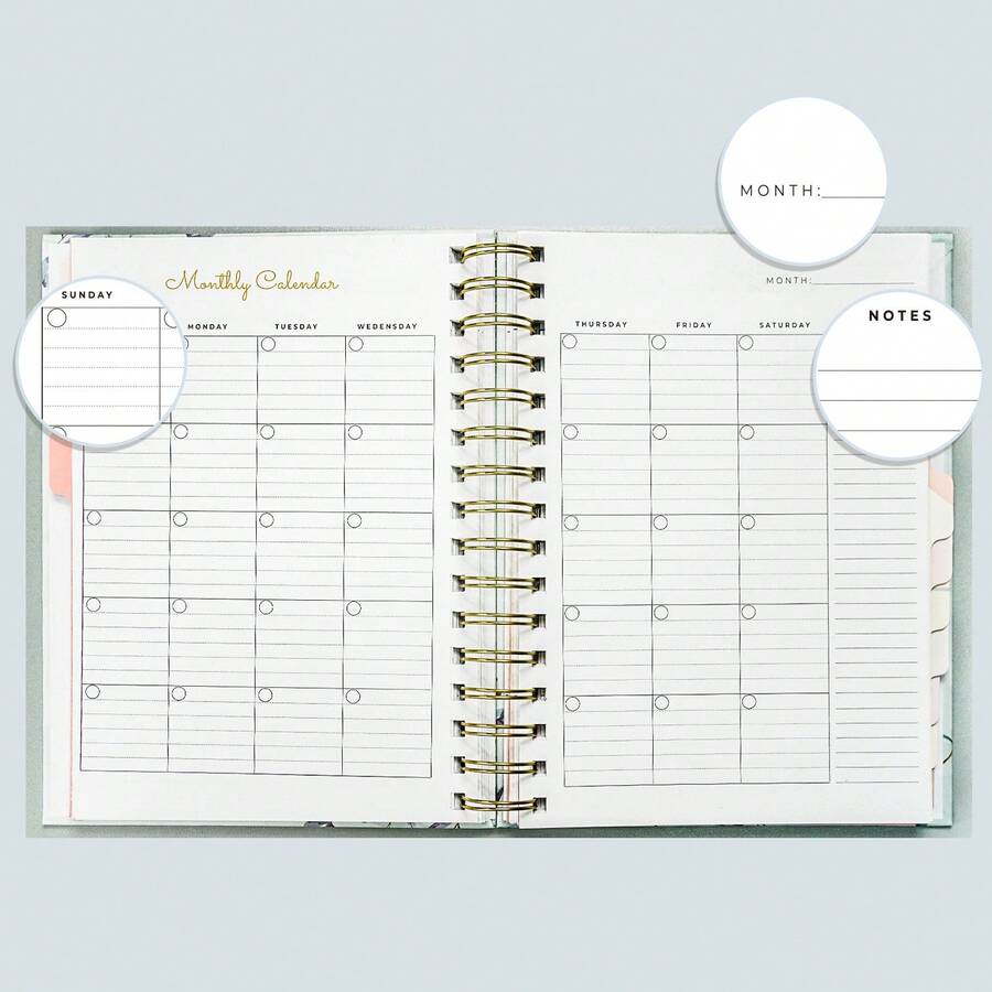 2024 Monthly Planner Notebook Daily Schedule Book A5 Spiral Journal ...