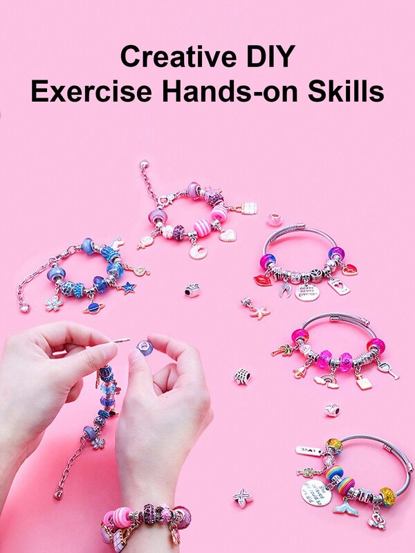 1set Pink and Precious Bracelets - DIY Charm Bracelet Making Kit ...