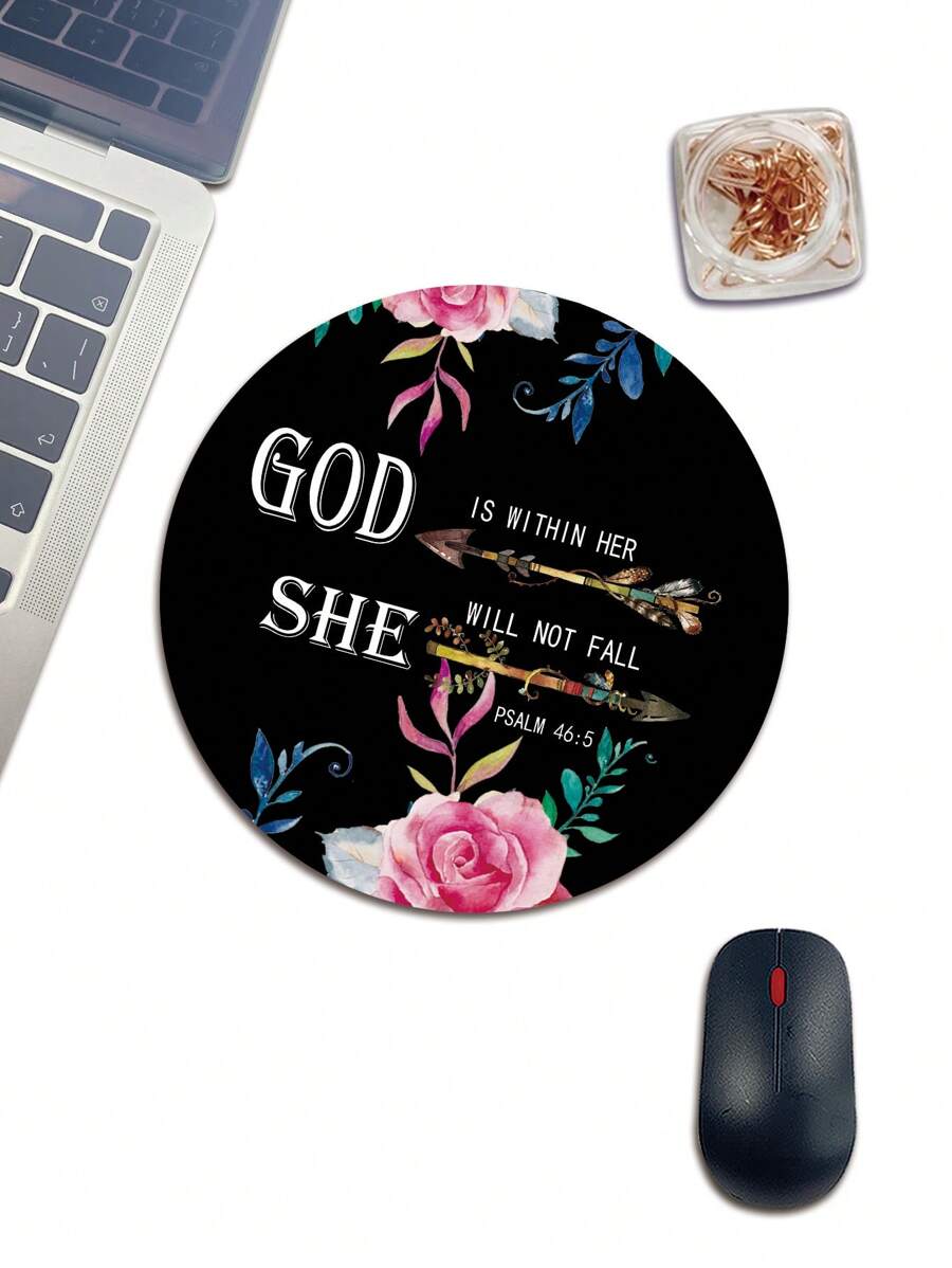 Round Rubber Mouse Pad With Flower Pattern, Diameter 20cm, Suitable For ...