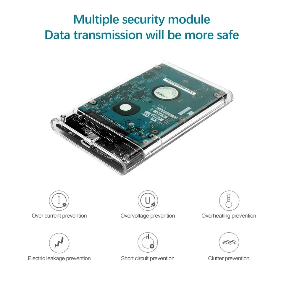 Transparent USB 3.0 Harddisk Boxs 2.5inch SATA SSD 2.5'' Hard Drive ...