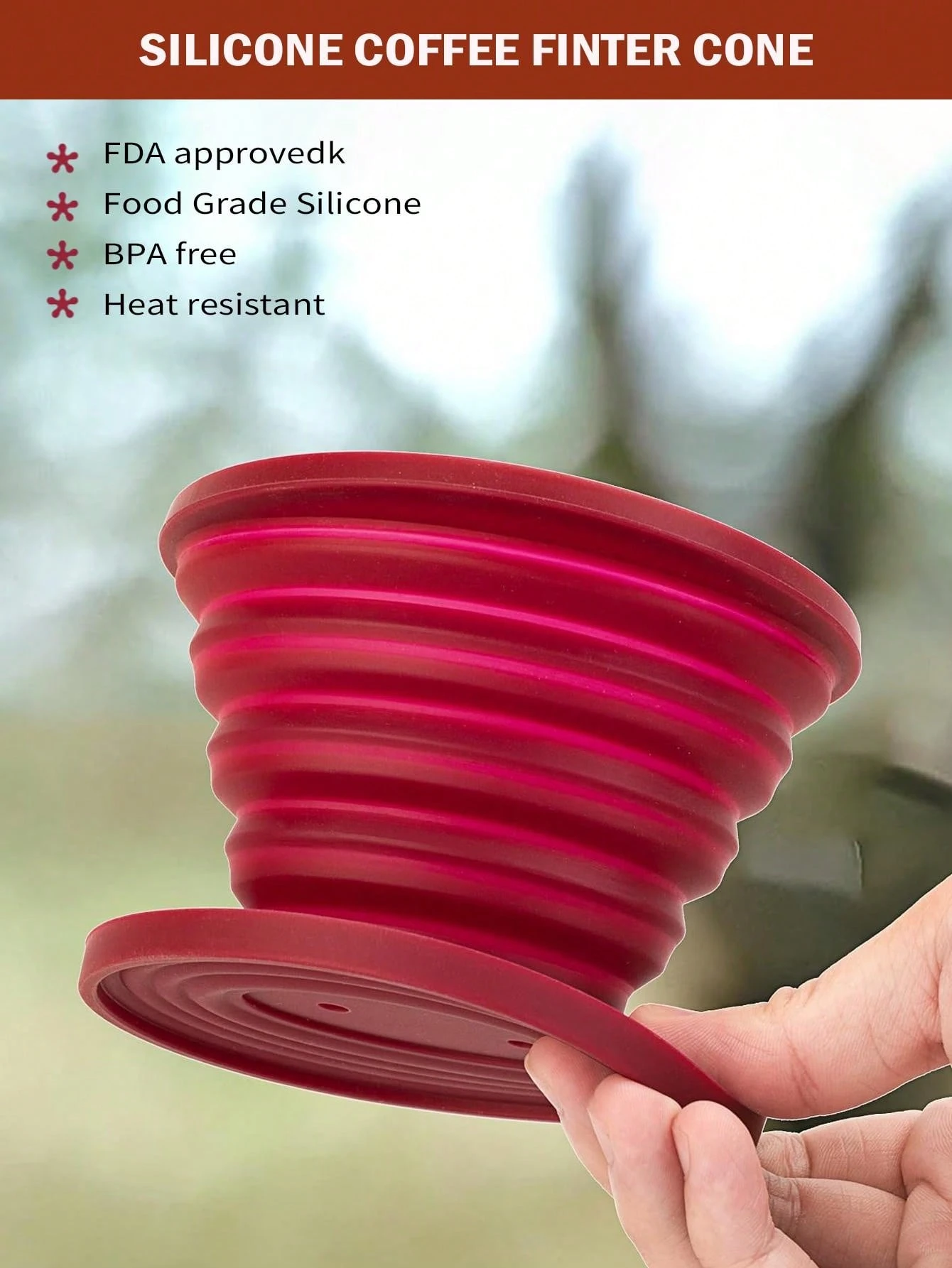 1pc Collapsible Pour Over Coffee Dripper, Portable Camping Pour Over ...