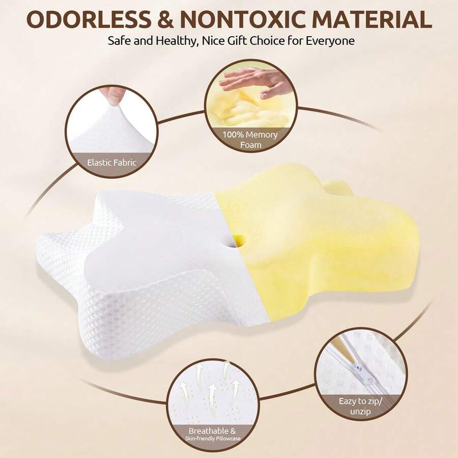 DONAMA Cervical Memory foam pillow for neck pain relief, cervical ...
