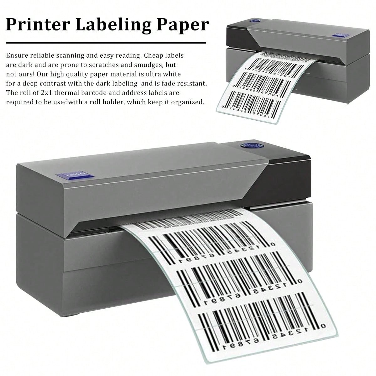 Thermal label paper 2x1(50*30mm) Barcode Labels - Roll of 1,000 Thermal ...