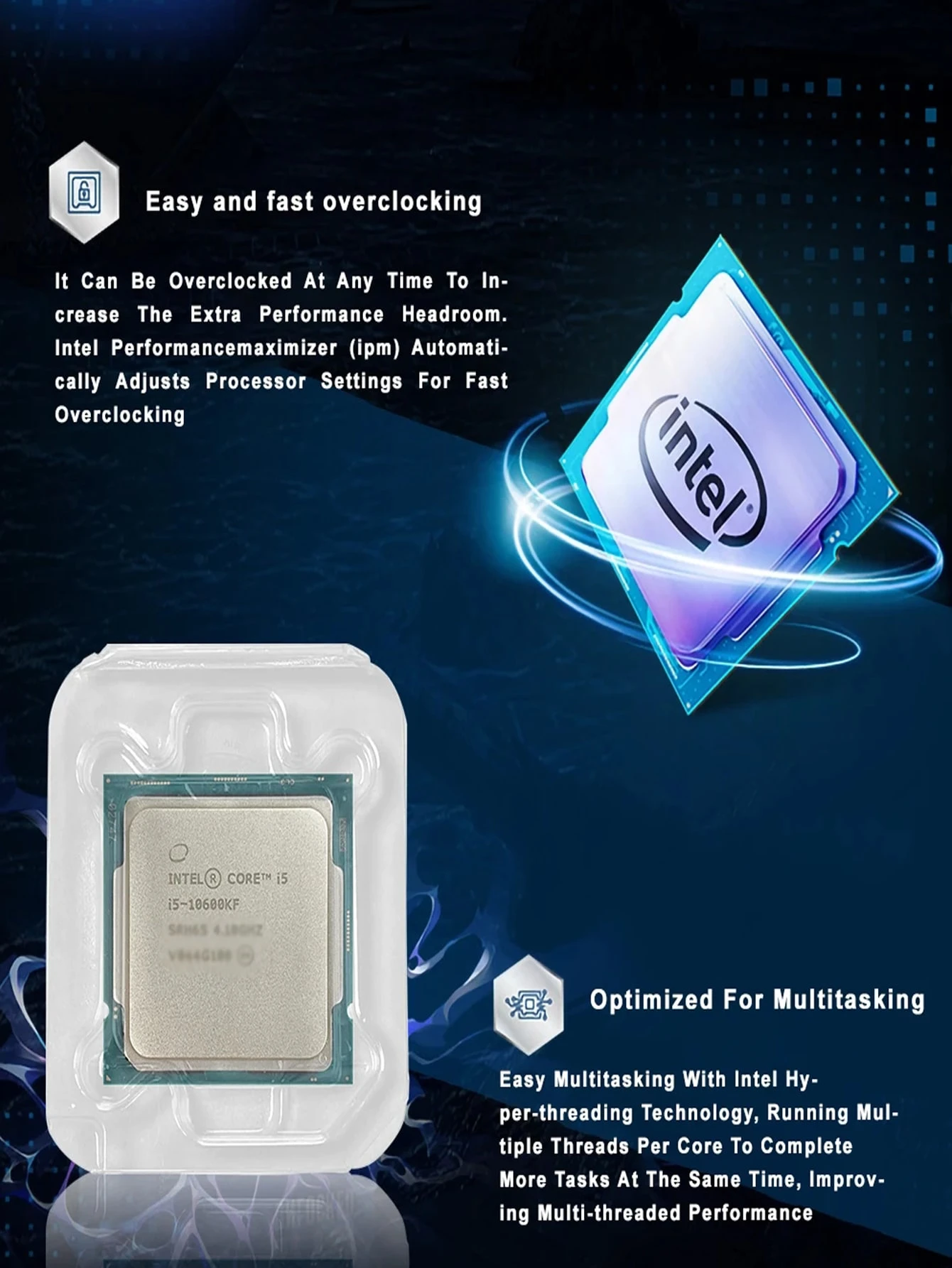 Intel Core i5-10600KF i5 10600KF 4.1GHz 6-Core 12-Thread CPU Processor L3=12M 125W LGA 1200 no ...