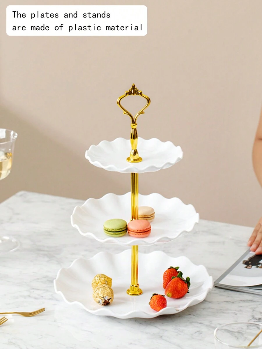 1pc Plastic 3-tier Dessert Tray | SHEIN UK