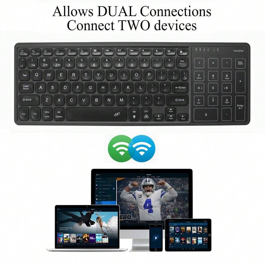 7-Colors Backlit Wireless Keyboard with Touchpad Numberic Keypad ... 7-Colors Backlit Wireless Keyboard with Touchpad Numberic Keypad ...