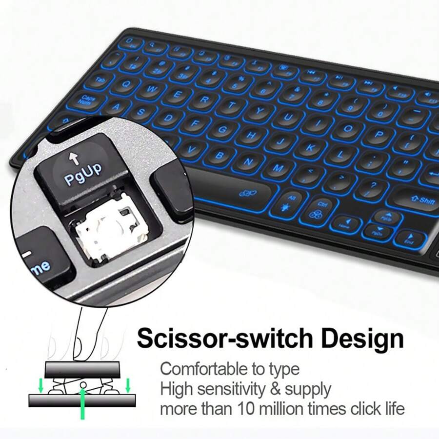 7-Colors Backlit Wireless Keyboard with Touchpad Numberic Keypad ... 7-Colors Backlit Wireless Keyboard with Touchpad Numberic Keypad ...