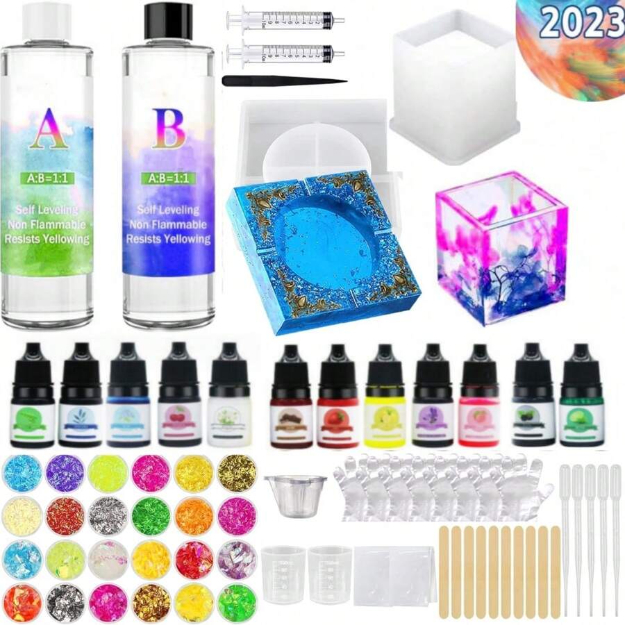 1-240pcs Resin Jewelry Making Kit With Silicone Epoxy Resin Molds ...