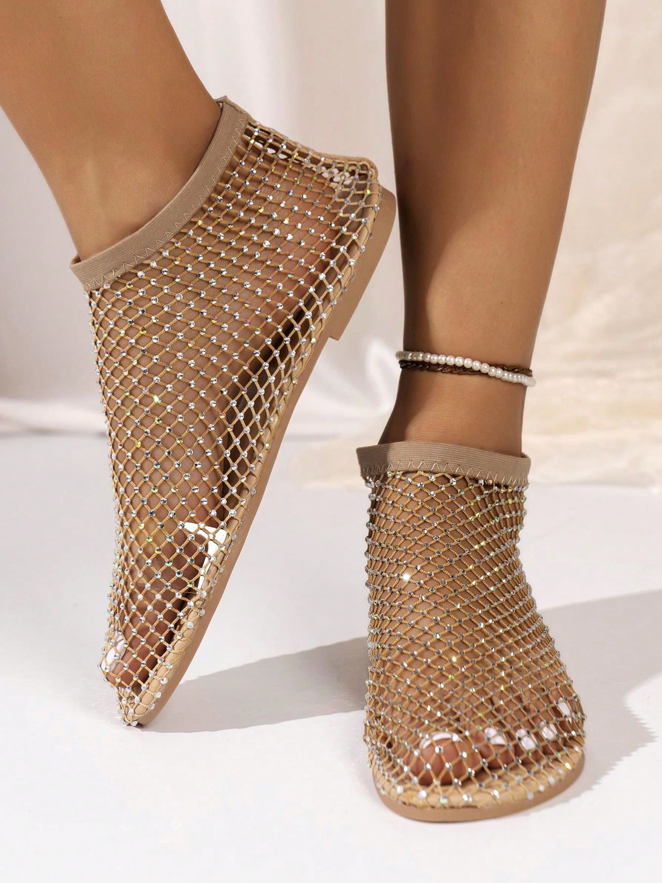 2024 New Summer Arrival Women's Fishnet Sexy Flat Sandals With Hollow ...