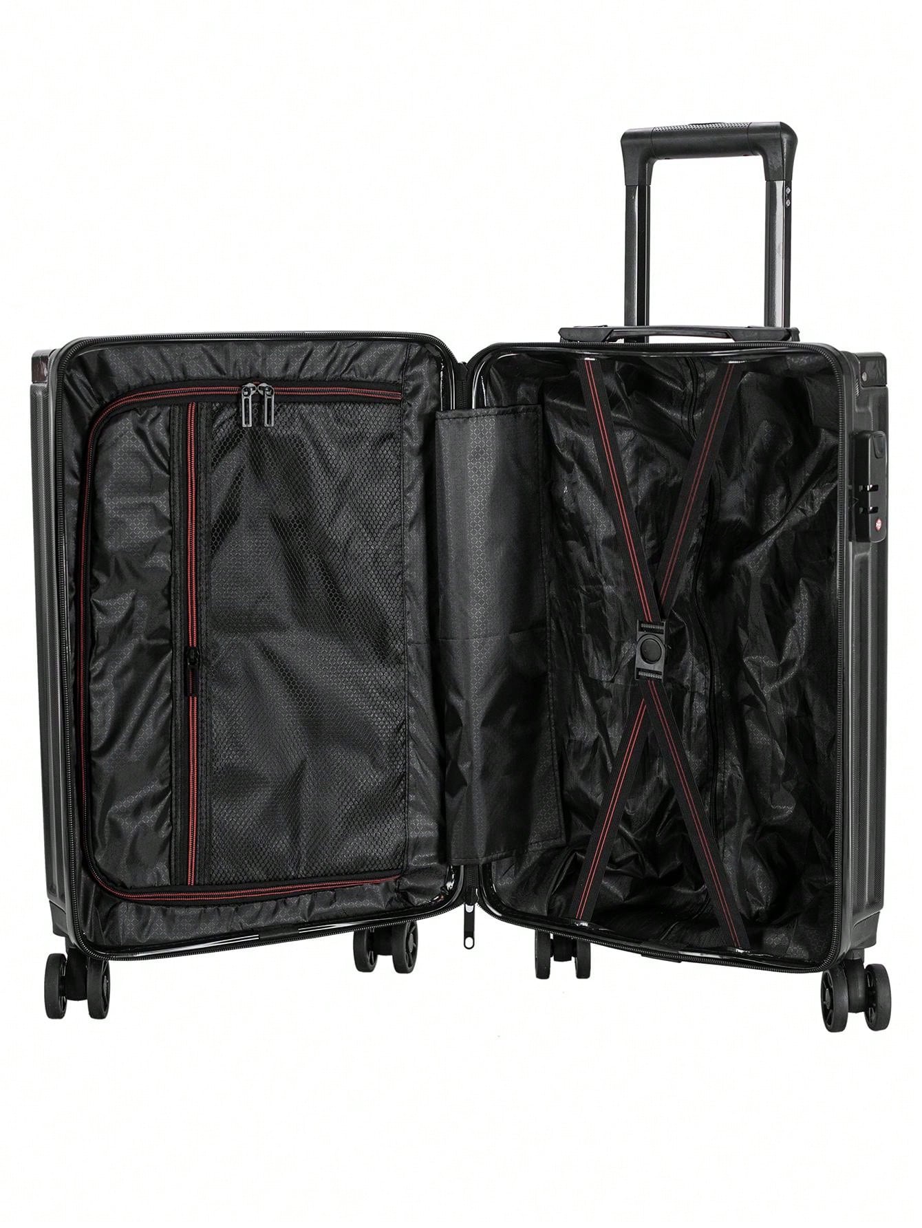 Black Wheeled Luggage Suitcase With 360-Degree Spinner Wheels, For ...