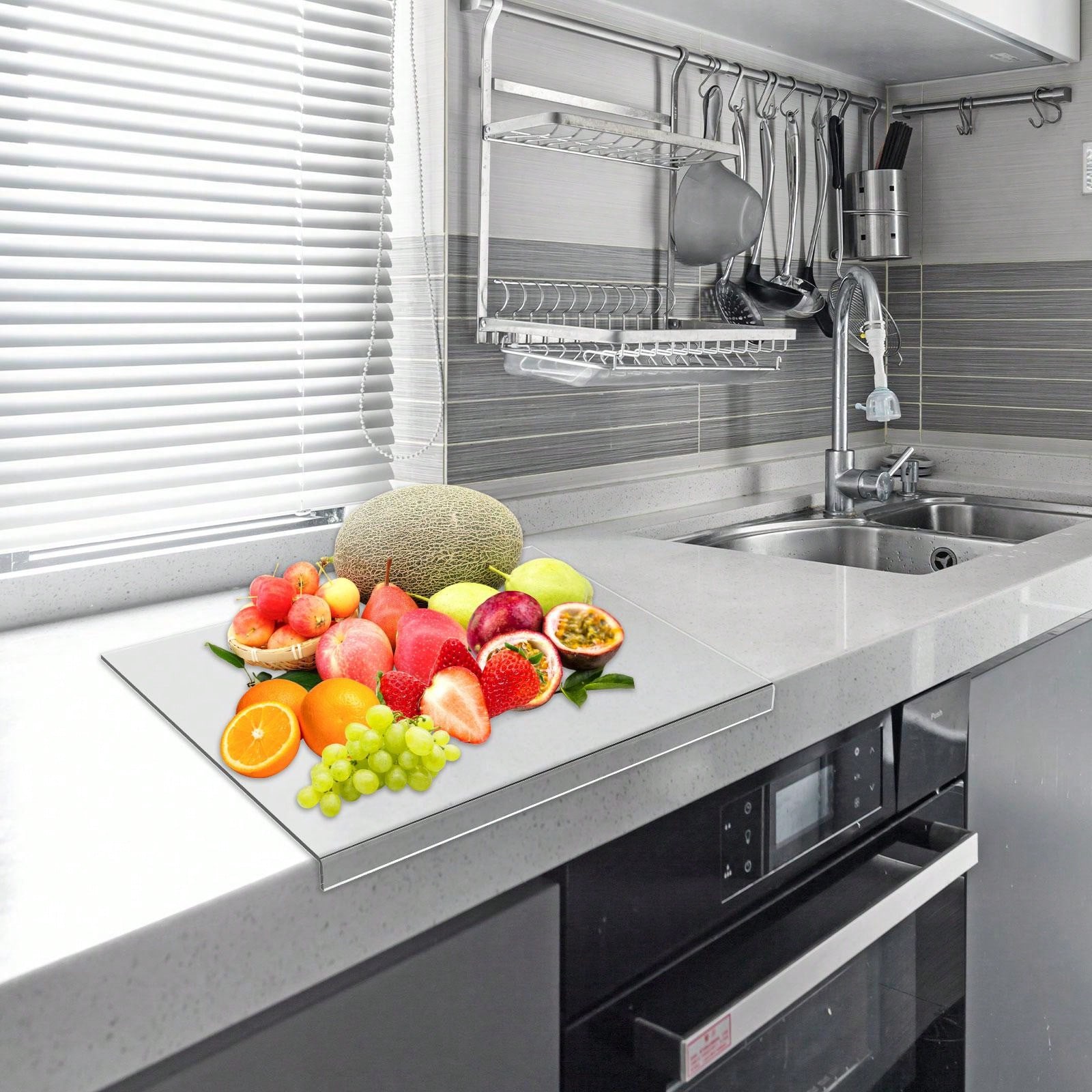 Acrylic Cutting Board Transparent Cutting Board with Lip Edge 33x45cm ...