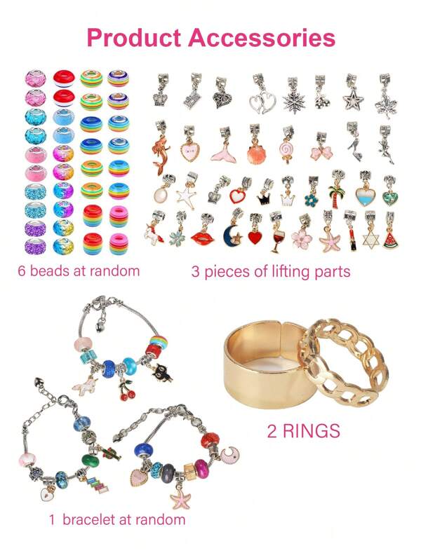 1set Pink and Precious Bracelets - DIY Charm Bracelet Making Kit ...