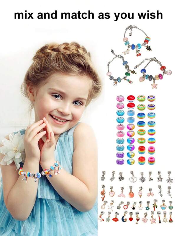 1set Pink and Precious Bracelets - DIY Charm Bracelet Making Kit ...