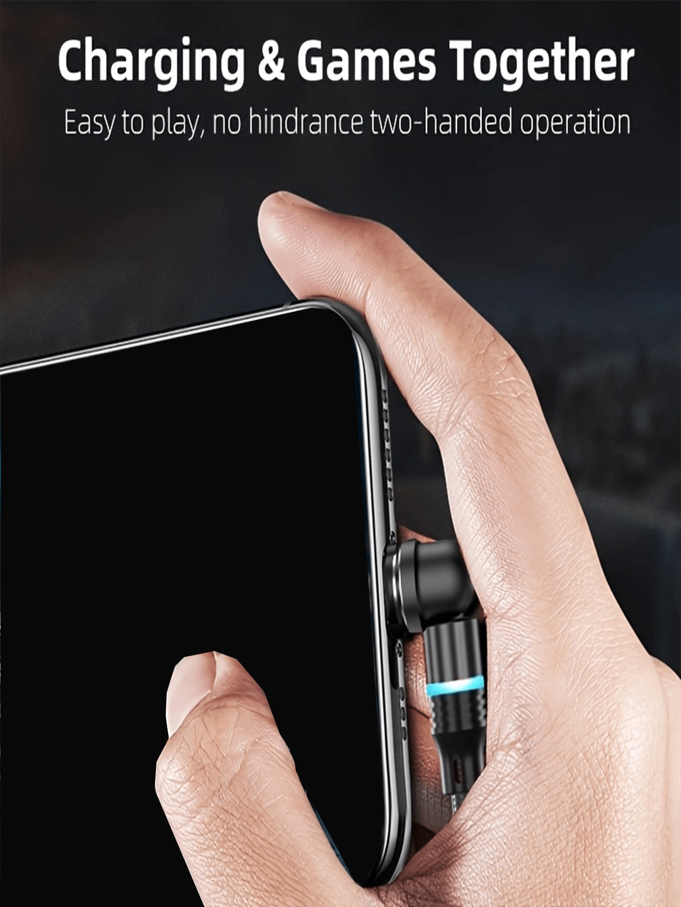 USB Cable Type C Magnetic Heads Bending 540 Degree Rotatable Cable ...