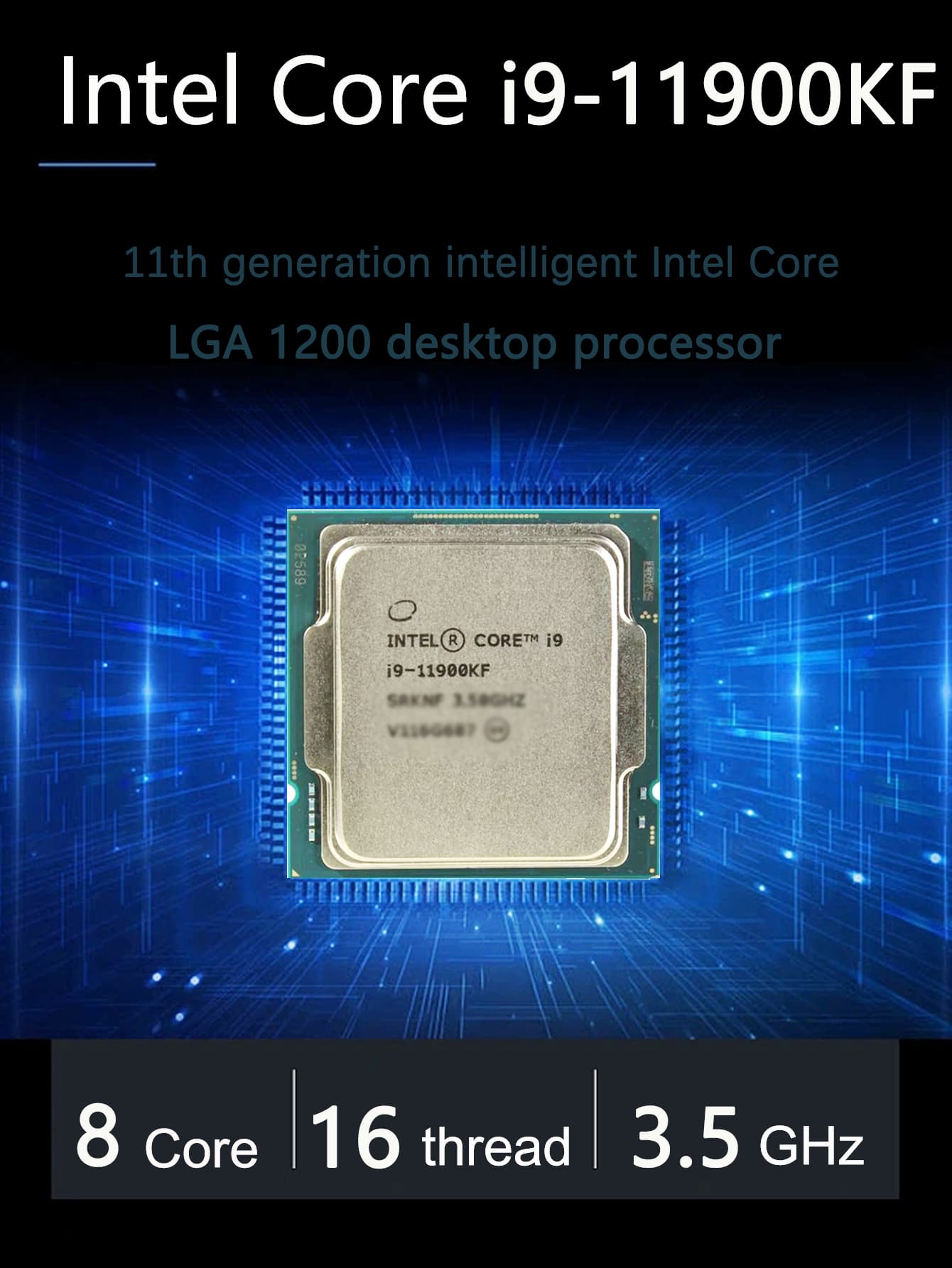 英特爾酷睿 I9-11900kf I9 11900kf 3.5ghz 8 核心 16 執行緒 Cpu 處理器 L3=16m 125w Lga ...