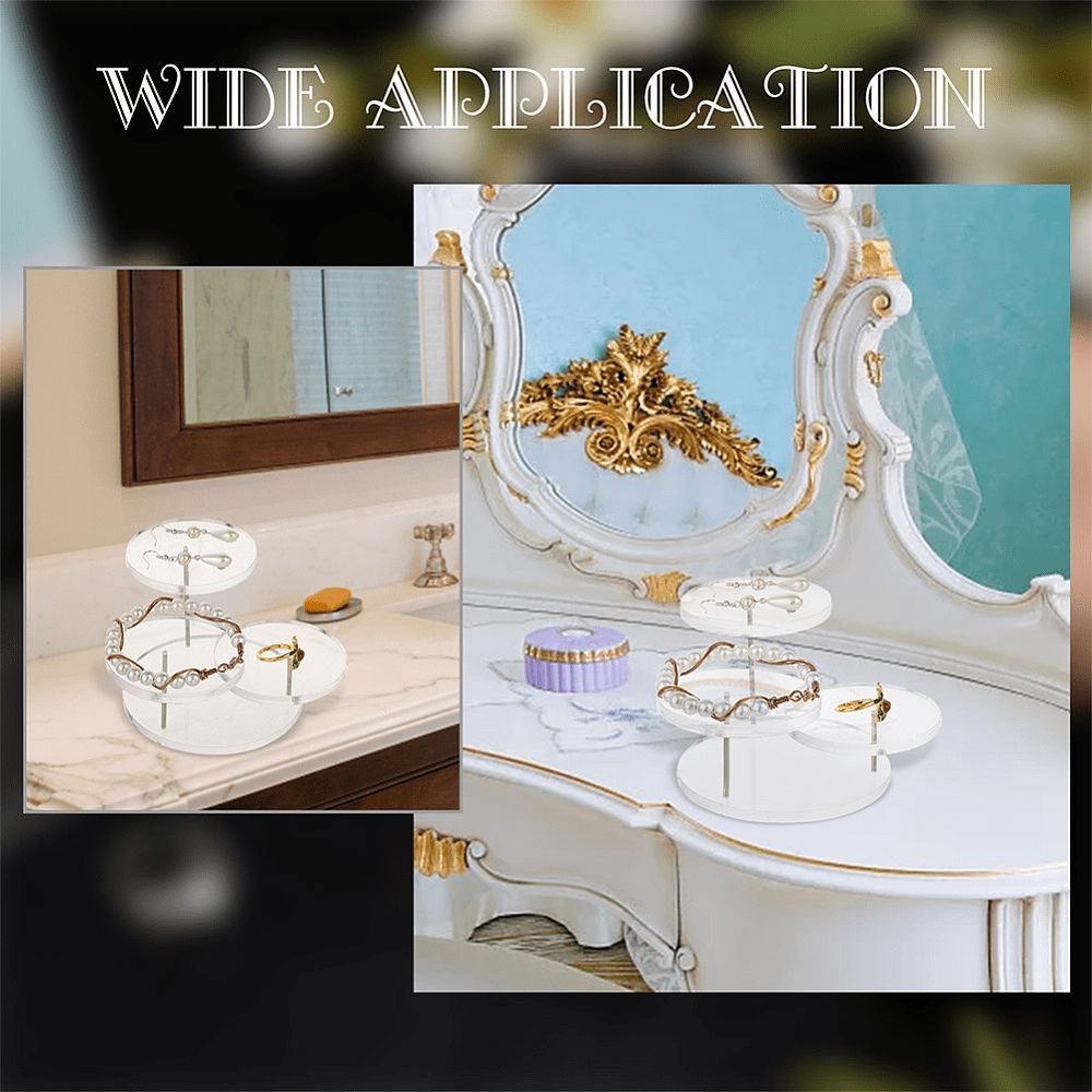 1Set Round Acrylic Finger Ring Riser Clear 3 Tier Jewelry Display ...