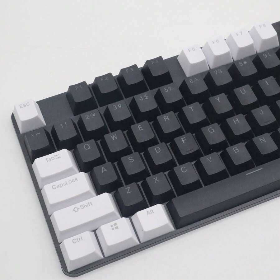 104 Key OEM Backlit Keycaps Set PBT Keycaps Double Shot Black White Key ...