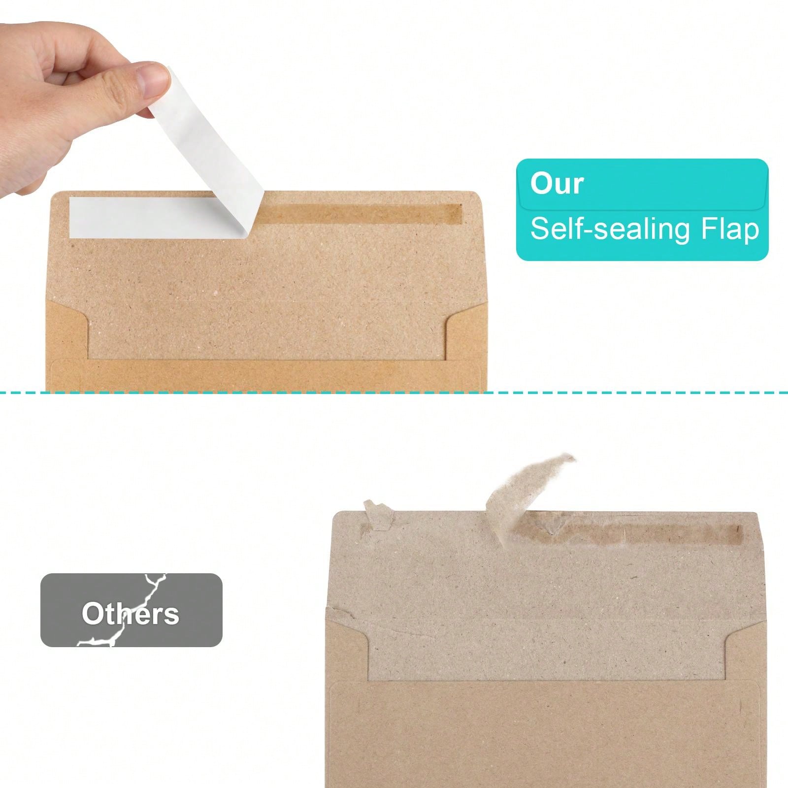 65 Packs A4 Invitation Envelopes, Brown Kraft Envelopes, 4x6 Photo ...